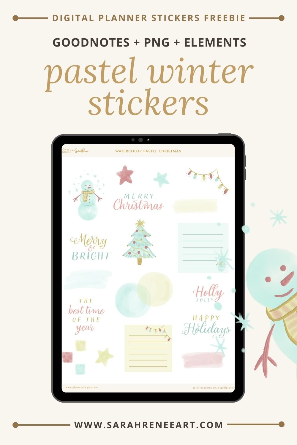 pastelwinter-stickers-freebie - sarahreneeart.com